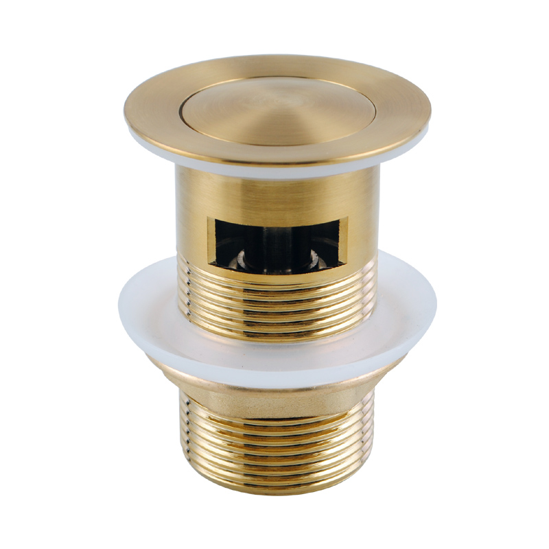 32/40mm Solid Brass Basin Pop Up Waste with Overflow Brushed Yellow ...